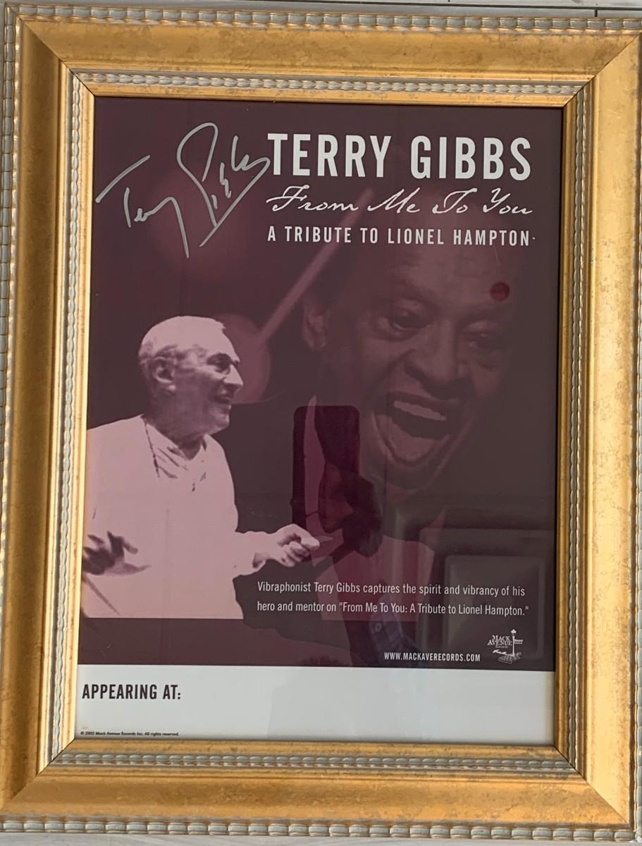 Terry Gibbs signed concert poster in custom frame | EstateSales.org