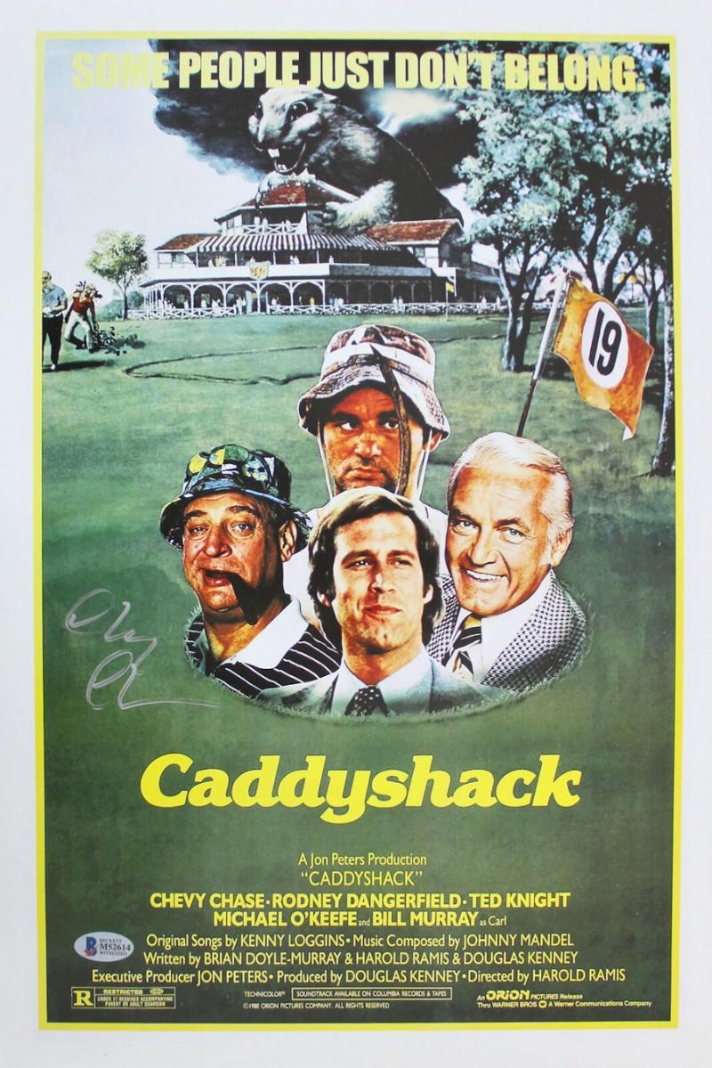Chevy Chase Caddyshack Signed 12x18 Mini Movie Poster. Beckett ...