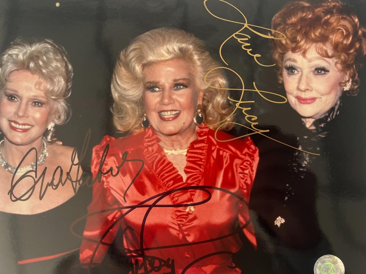 Eva Gabor, Ginger Rogers and Lucille Ball signed photo. GFA ...