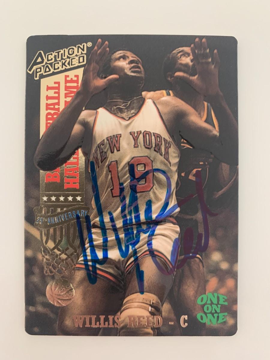 Willis Reed signed basketball card | EstateSales.org