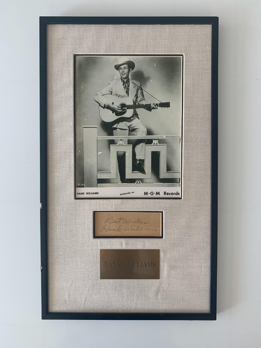 Hank Williams framed original signature | EstateSales.org