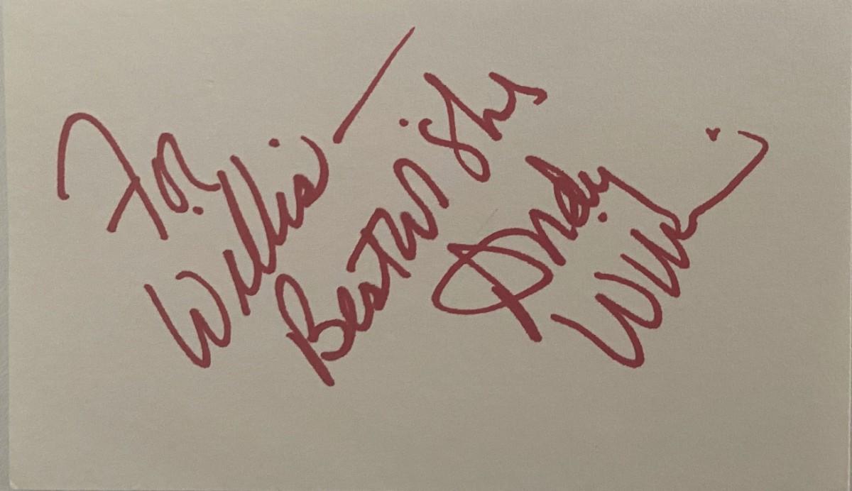 Andy Williams signed note | EstateSales.org