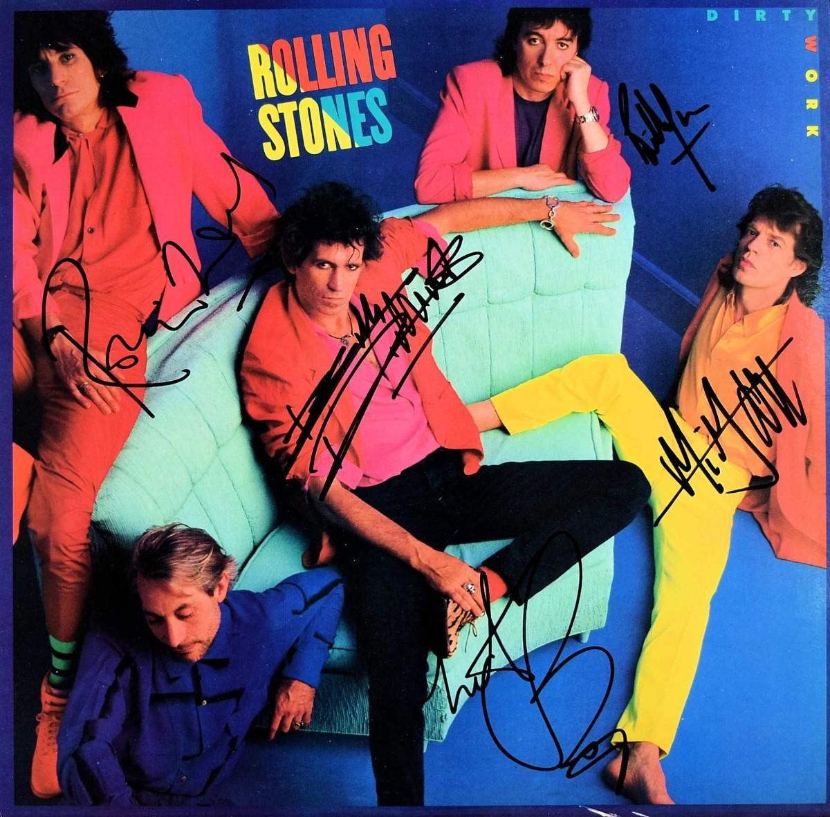 The Rolling Stones signed Dirty Work album | EstateSales.org