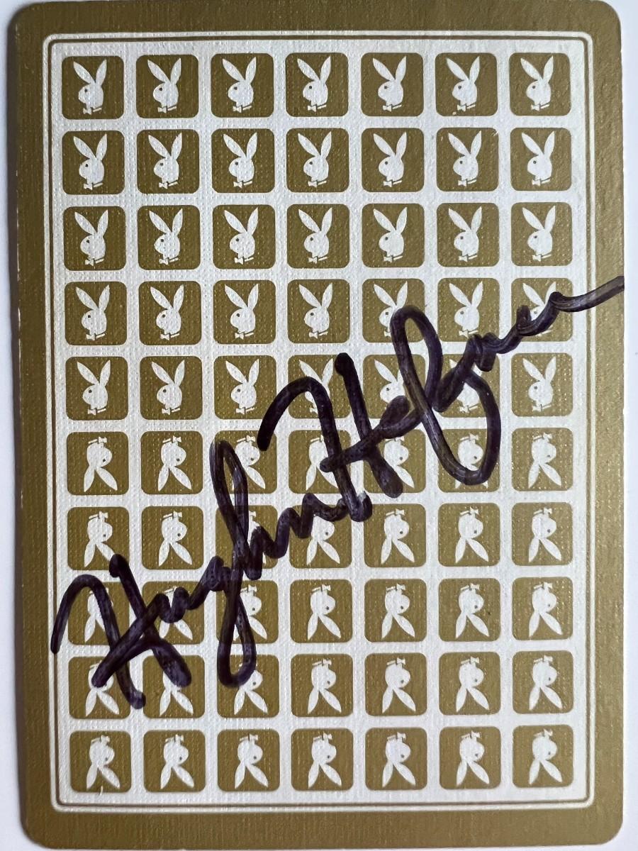 Hugh Hefner signed playing card. GFA authenticated | EstateSales.org