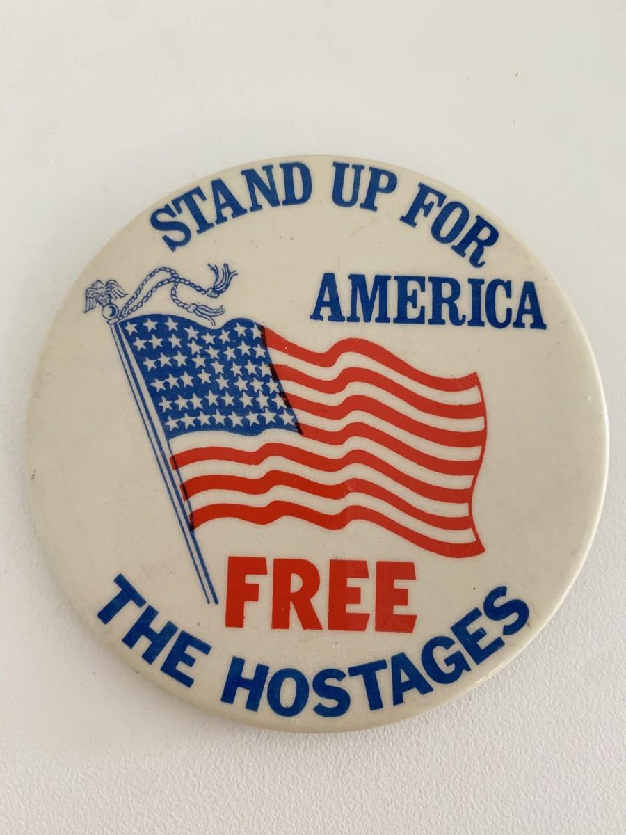 Stand up for America free the hostages vintage pin | EstateSales.org