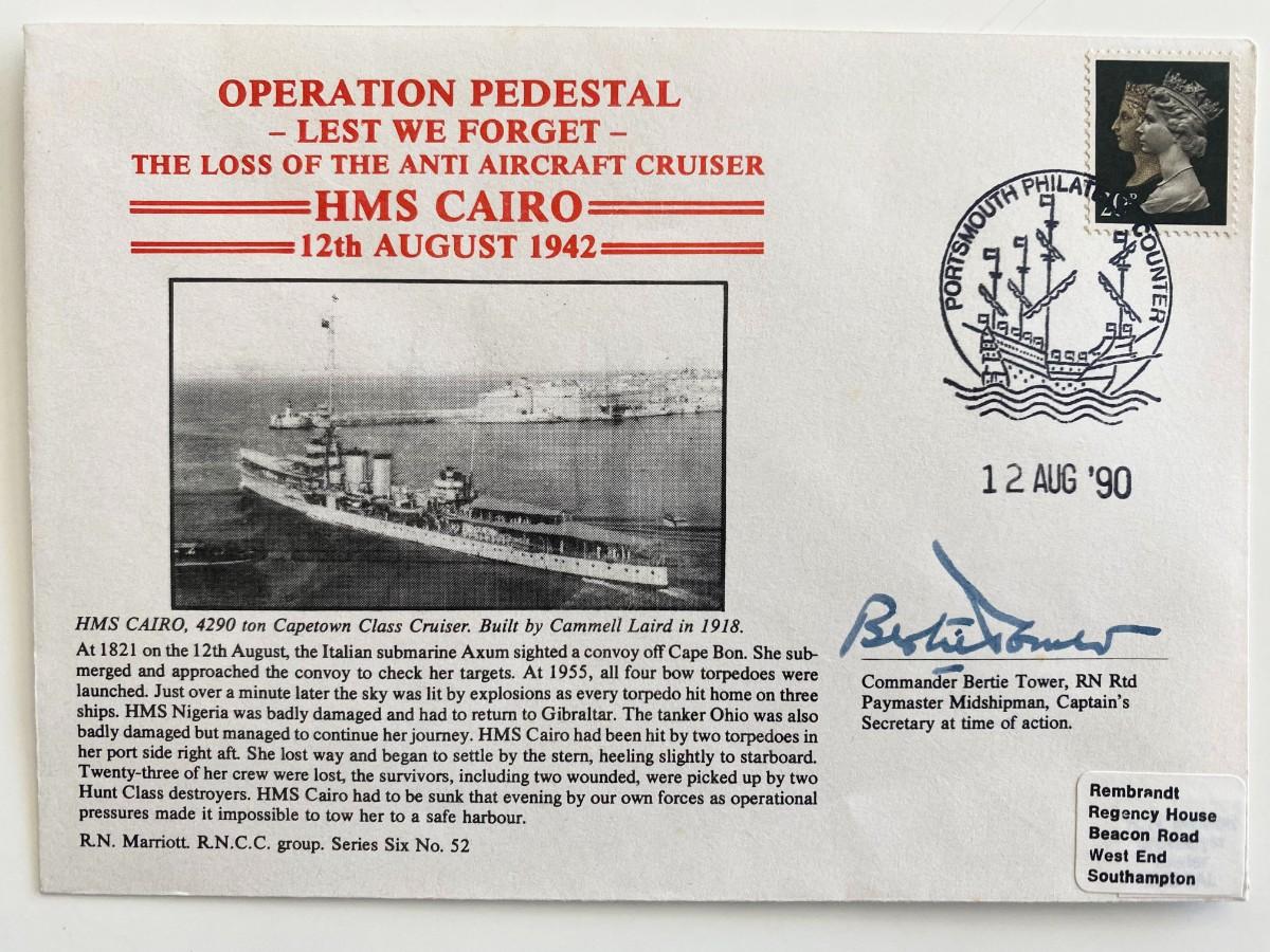 WWII HMS Cairo Signed Cover | EstateSales.org