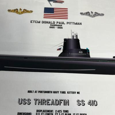 USS Threadfin Submarine Certificate | EstateSales.org