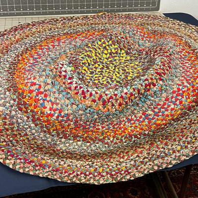 Antique Round Rag Rug | EstateSales.org