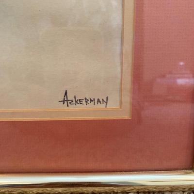 Big Rural Sky Frank Ackerman Framed and Signed Watercolor Painting ...