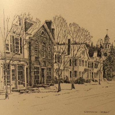 LOT59M: Signed Clark M. Goff Etchings of Vermont & New Hampshire ...
