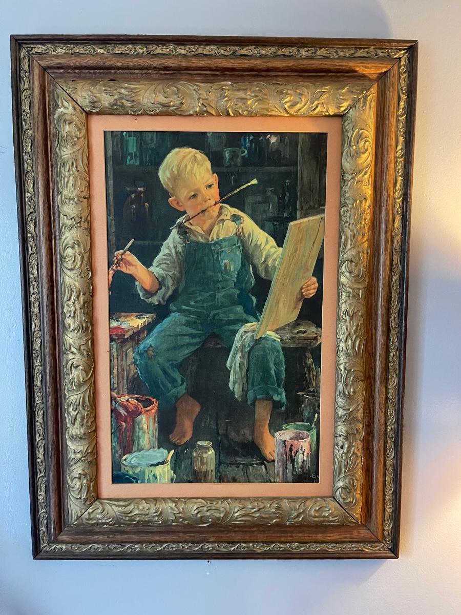 Vintage Little Boy Painting | EstateSales.org