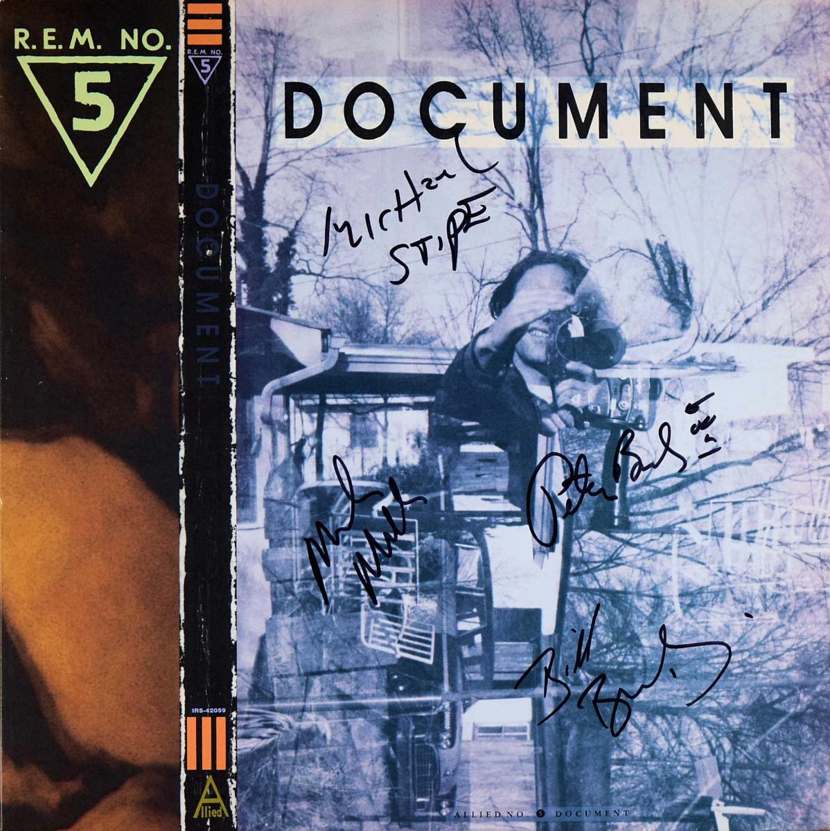 R.E.M. signed Document album | EstateSales.org