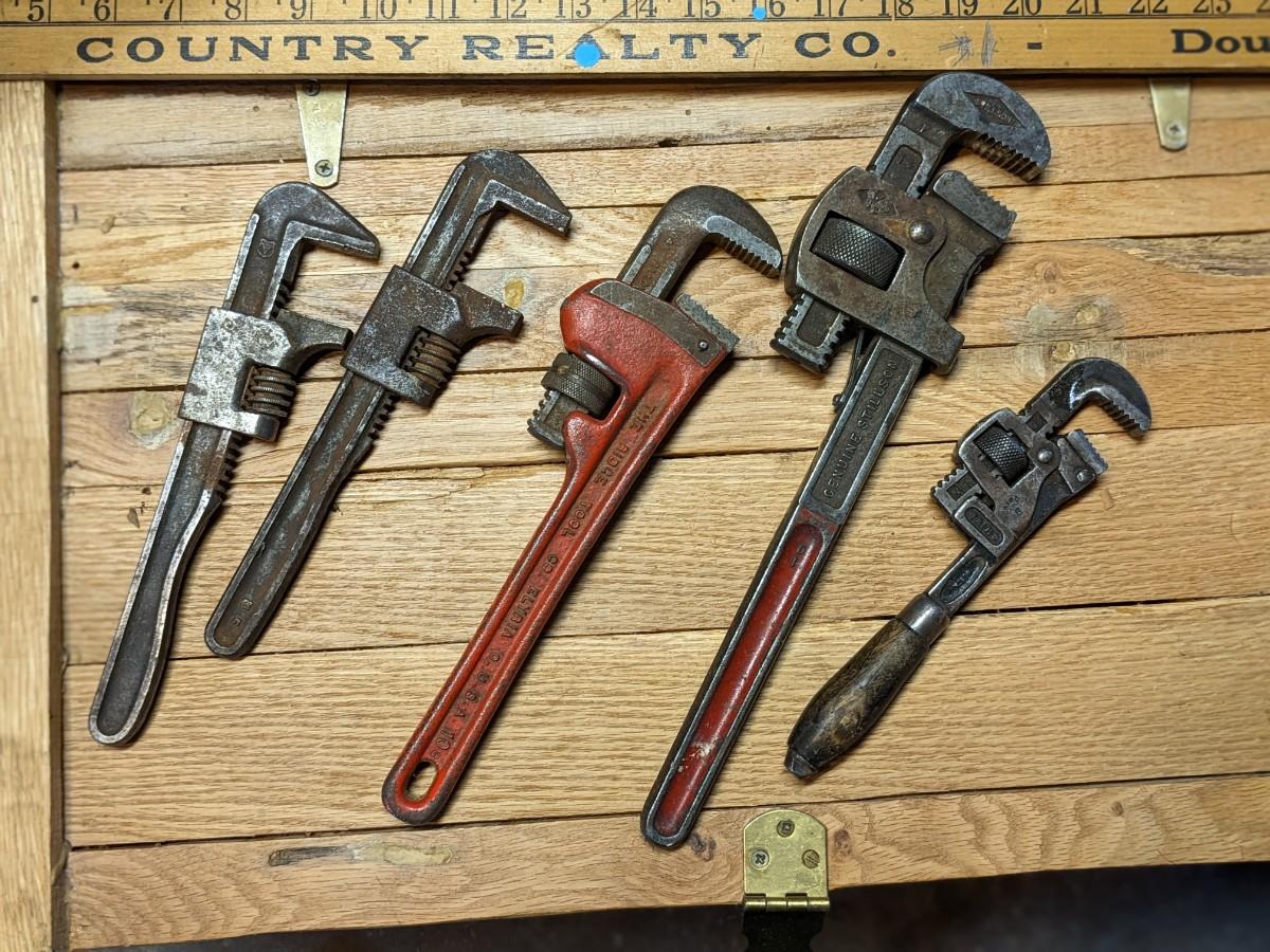 Lot of Vintage Pipe Wrenches | EstateSales.org