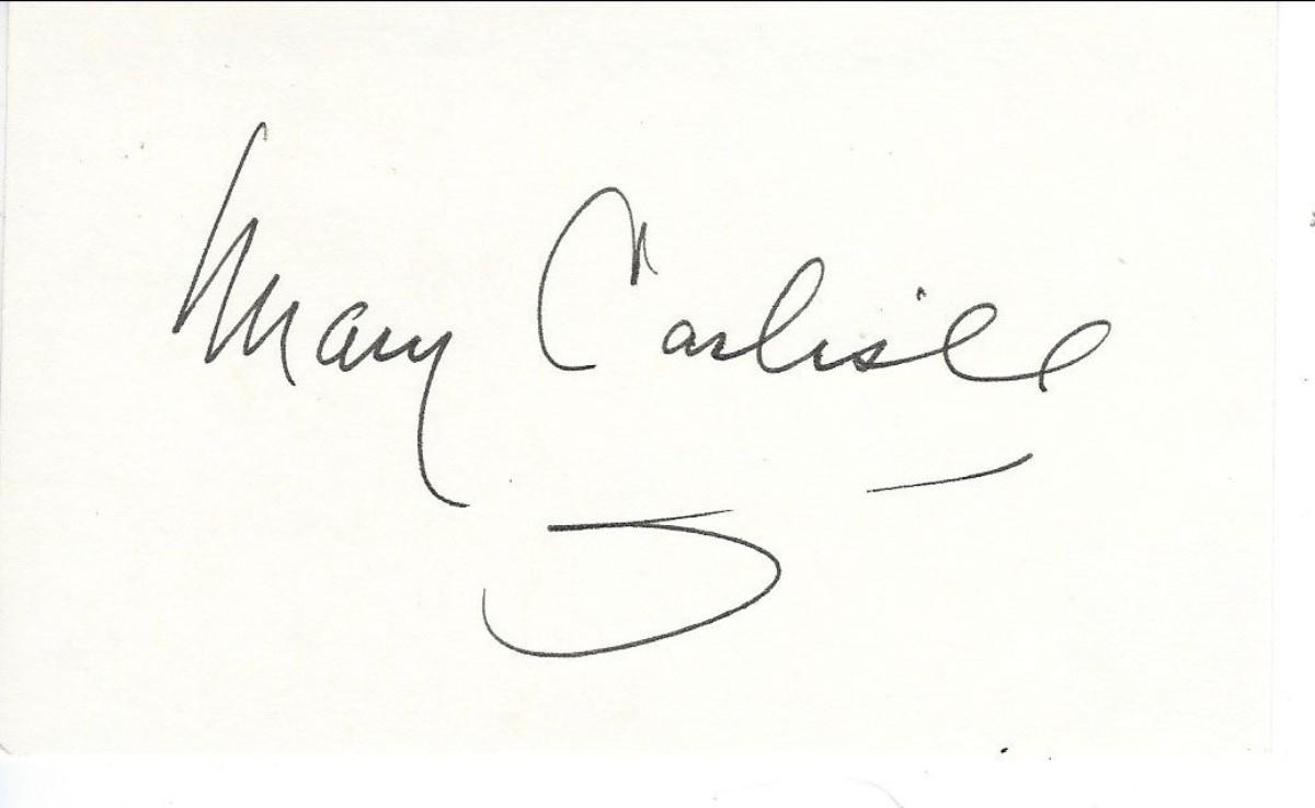 Mary Carlisle signature | EstateSales.org