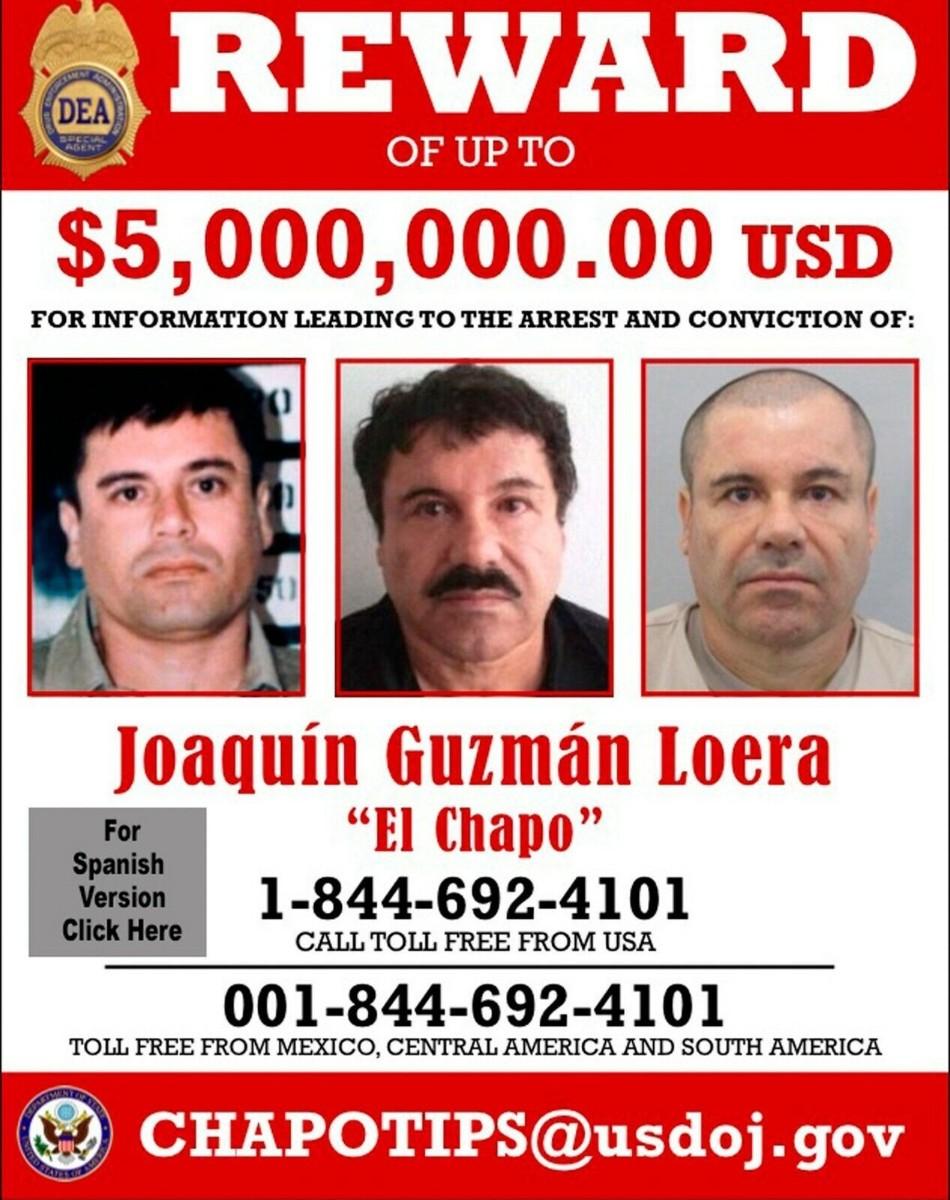 El Chapo Wanted Poster Reprint | EstateSales.org