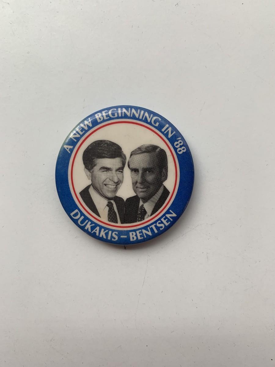 Michael Dukakis Presidential campaign button- 1988 | EstateSales.org