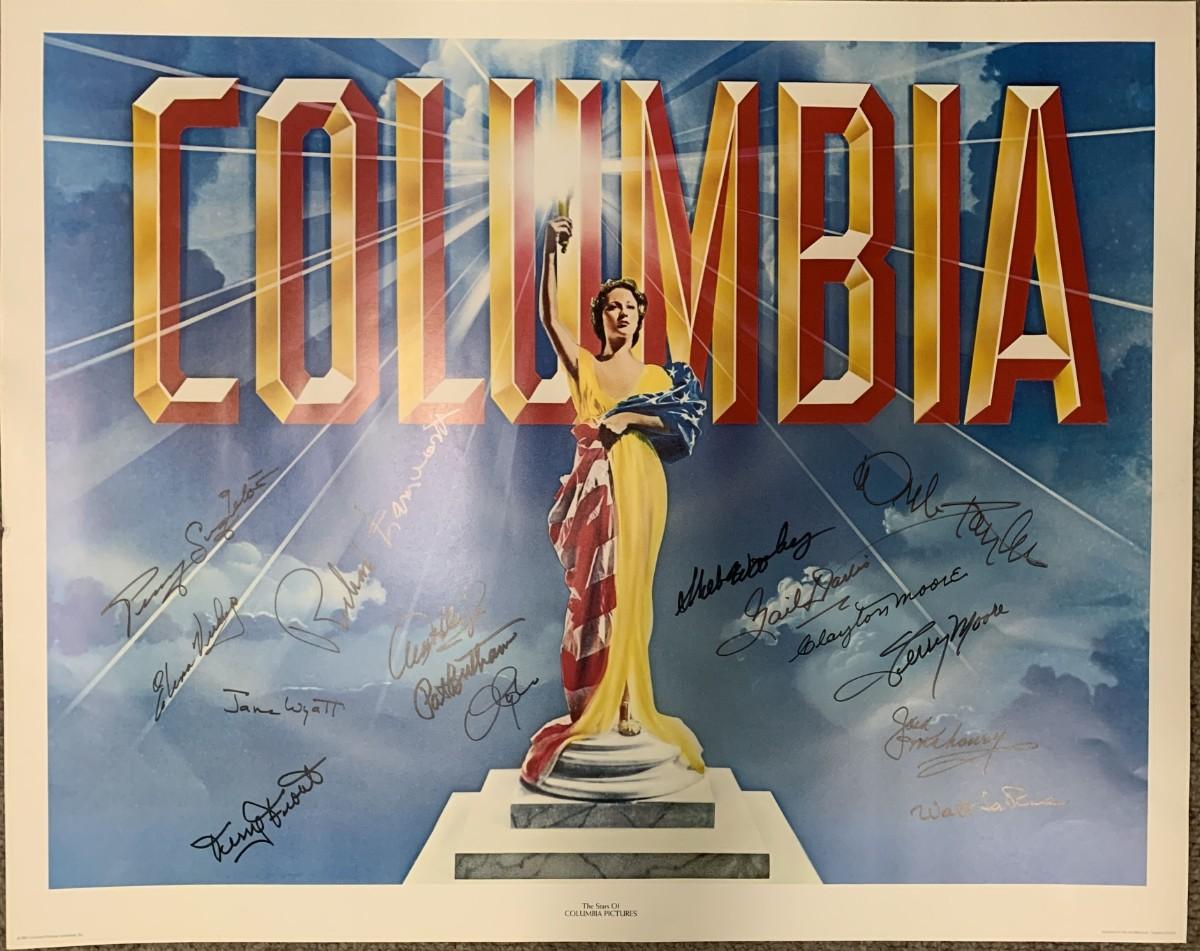 Clayton Moore & friends signed Columbia Poster | EstateSales.org