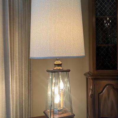 Vintage Light Up Candles Encased in Beveled Leaf Motif Glass MCM Style ...