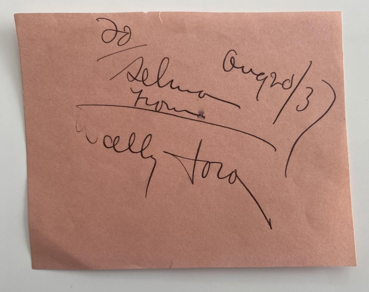 Wally Tora signature | EstateSales.org