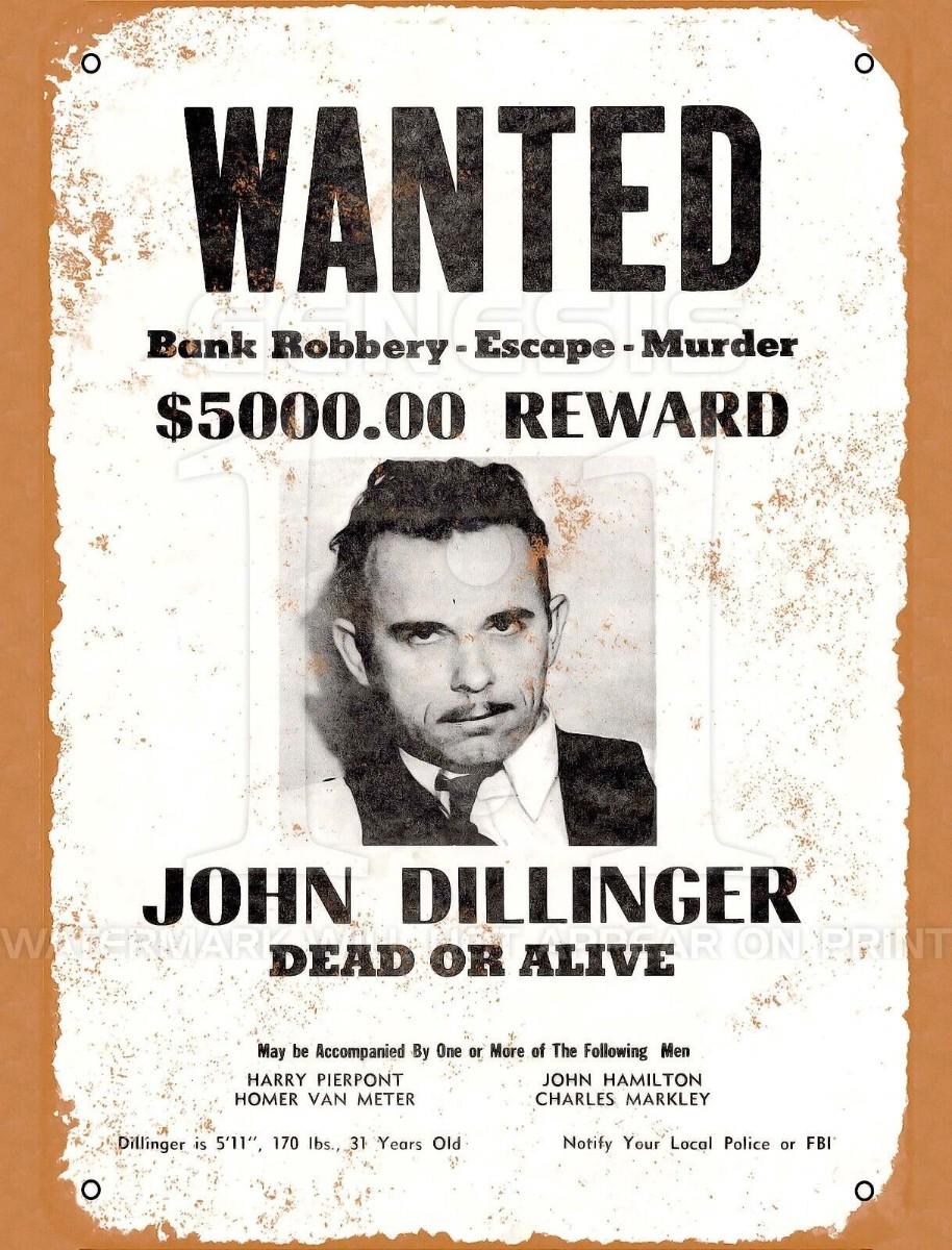 John Dillinger Wanted Poster | EstateSales.org