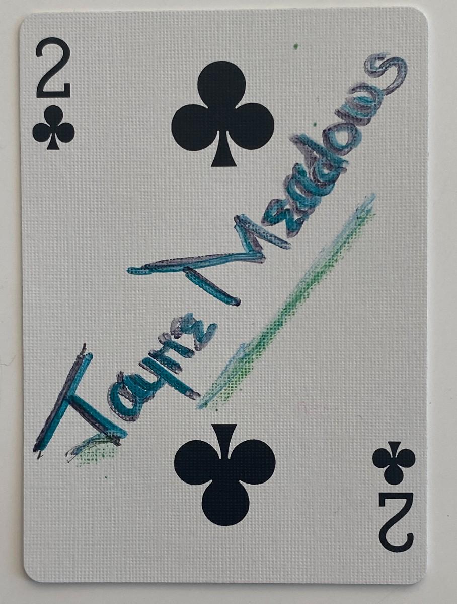 Jayne Meadows signed playing card | EstateSales.org