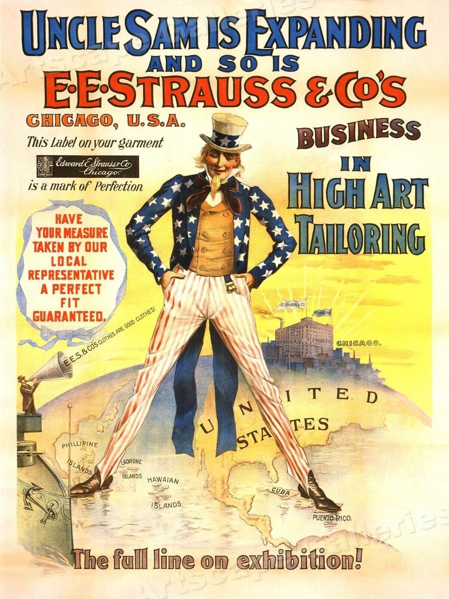E.E. Strauss & Co. Uncle Sam ad poster | EstateSales.org