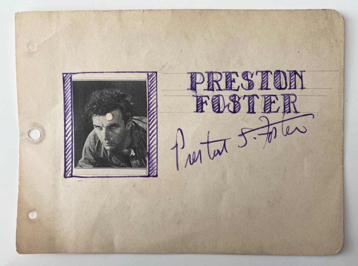 Preston S. Foster signature with photo | EstateSales.org