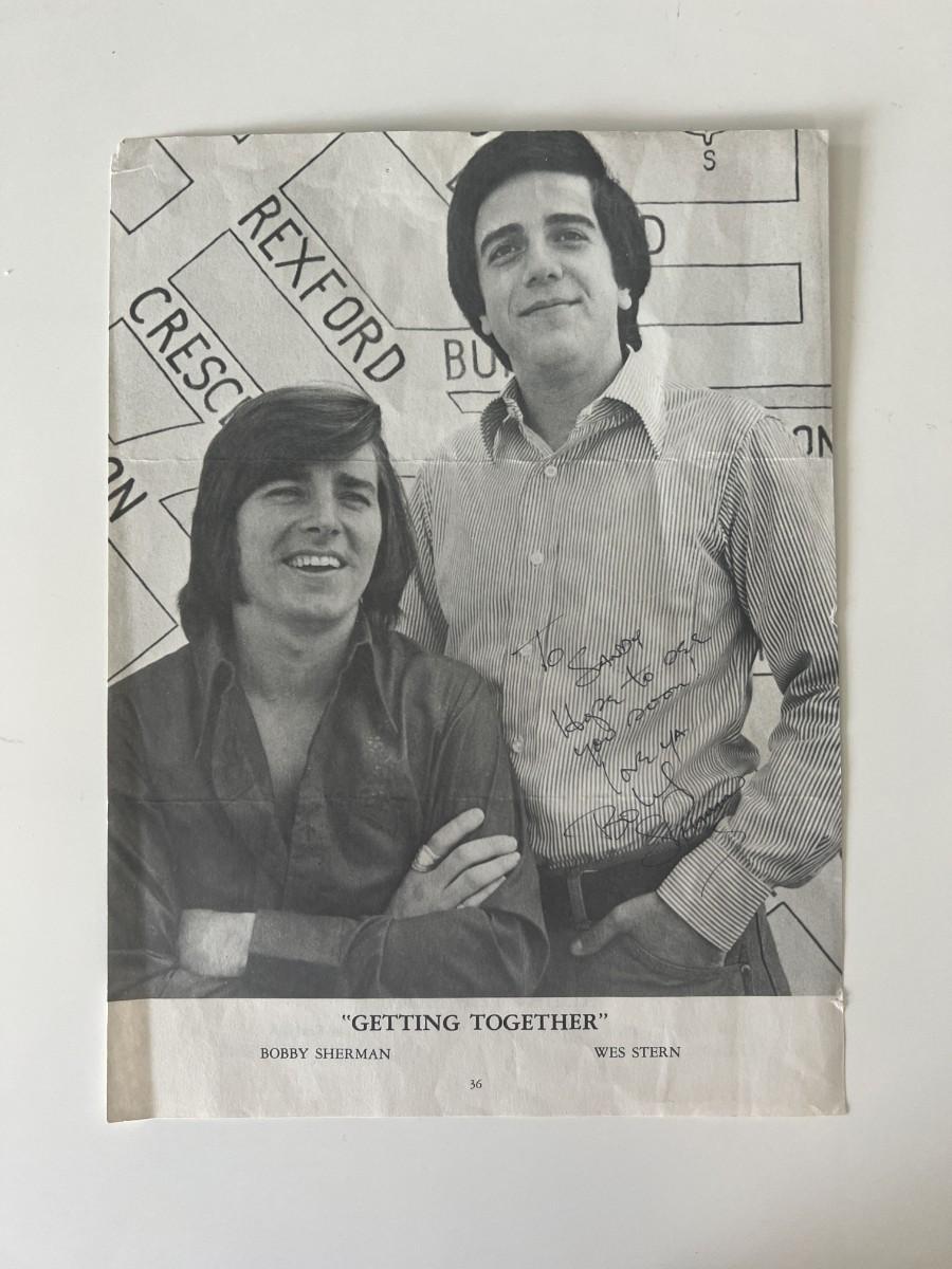 Getting Together Bobby Sherman signed photo | EstateSales.org