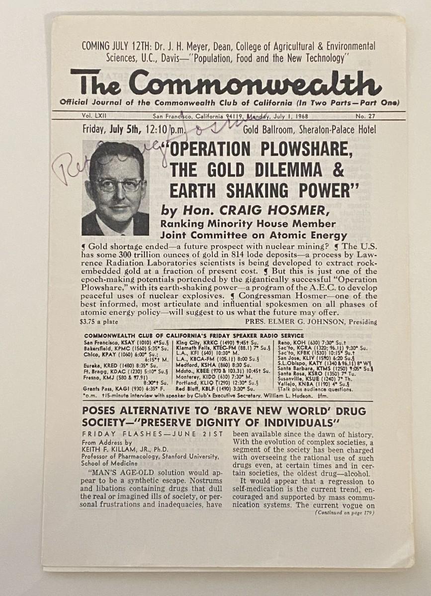 Craig Hosmer signed Commonwealth Journal paper | EstateSales.org