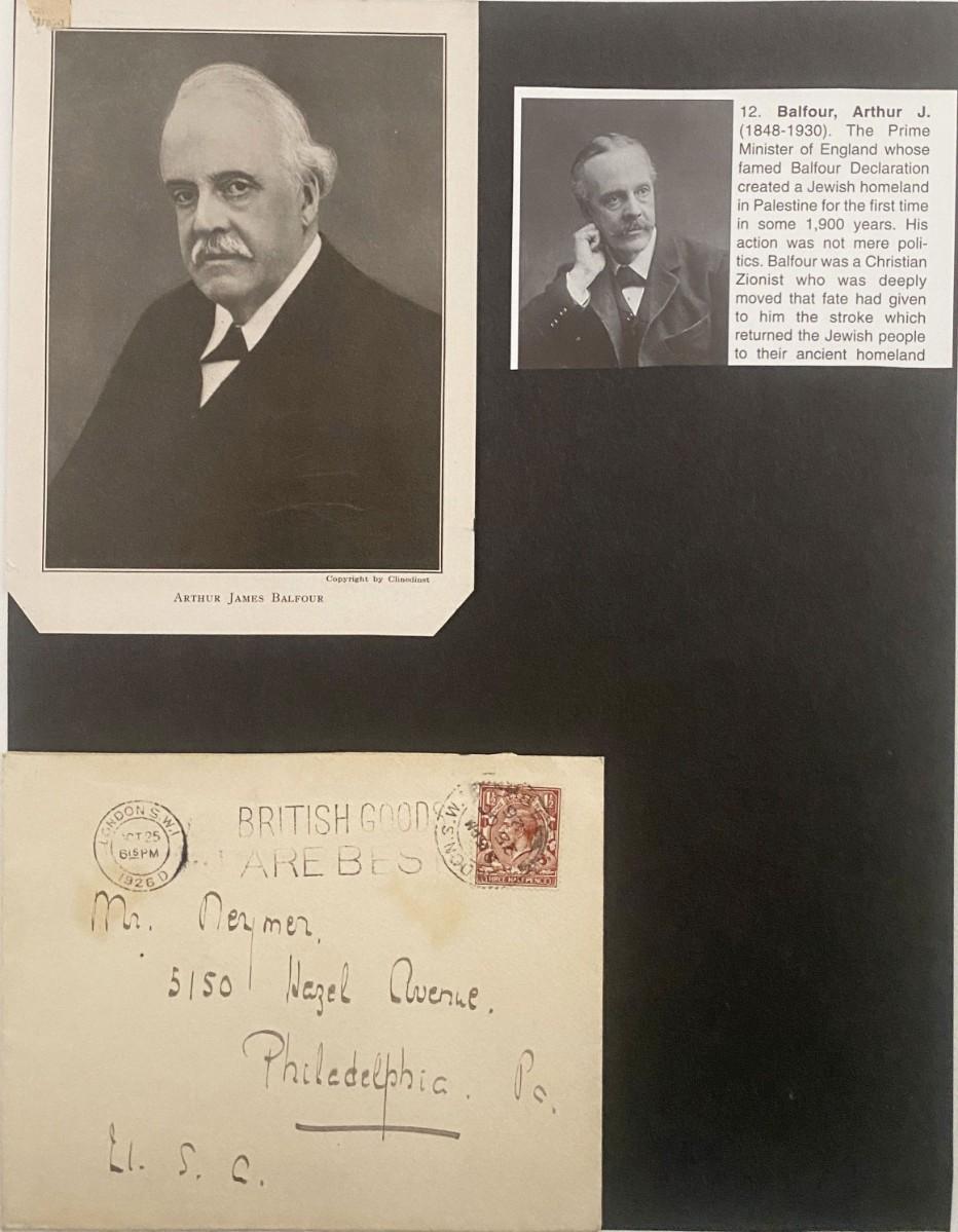 UK Prime Minister Arthur J. Balfour Hand Written Envelope and Photos ...