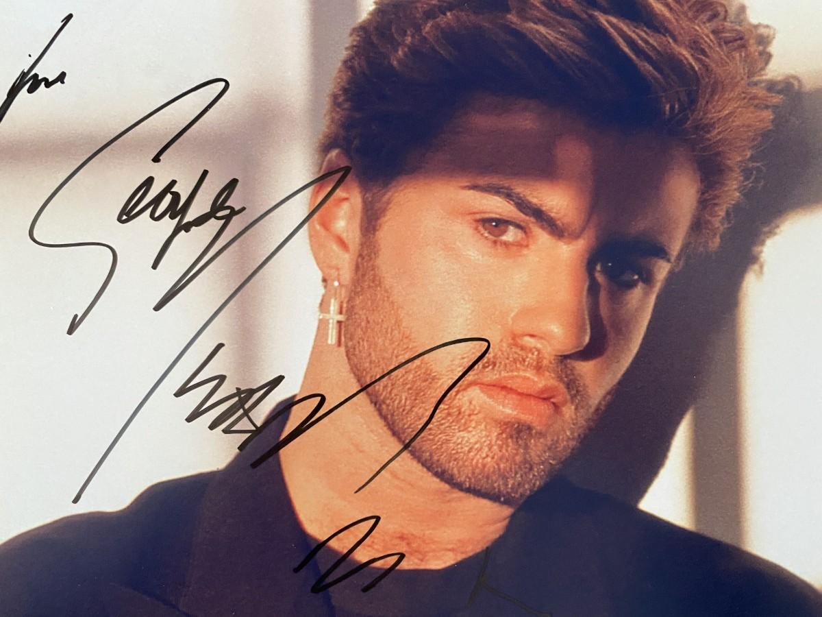 George Michael signed photo | EstateSales.org