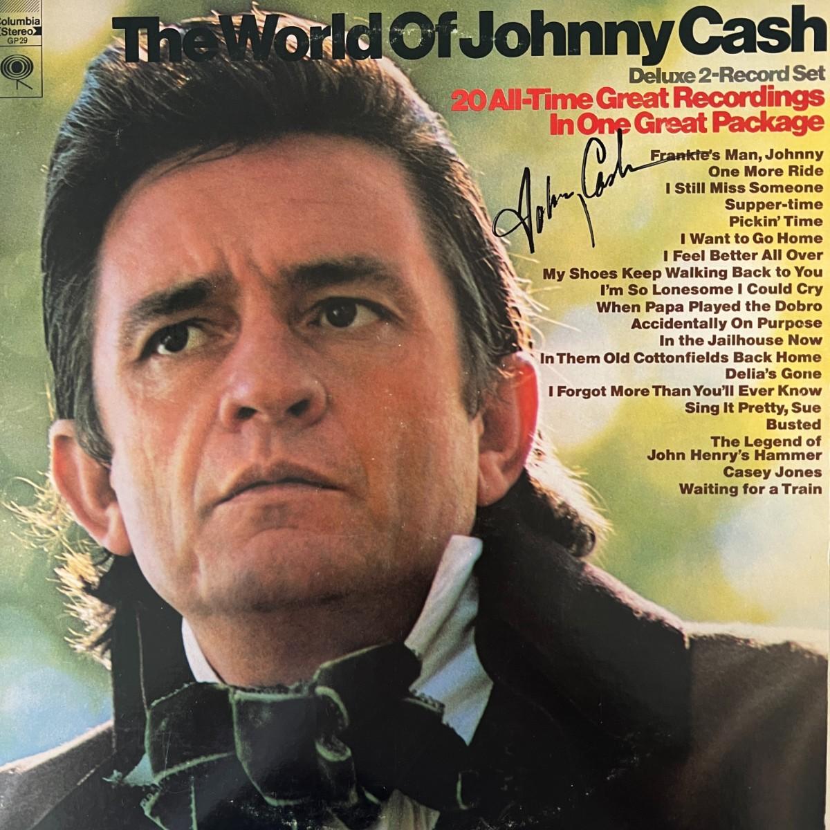 Johnny Cash signed 20 All Time Greats album | EstateSales.org