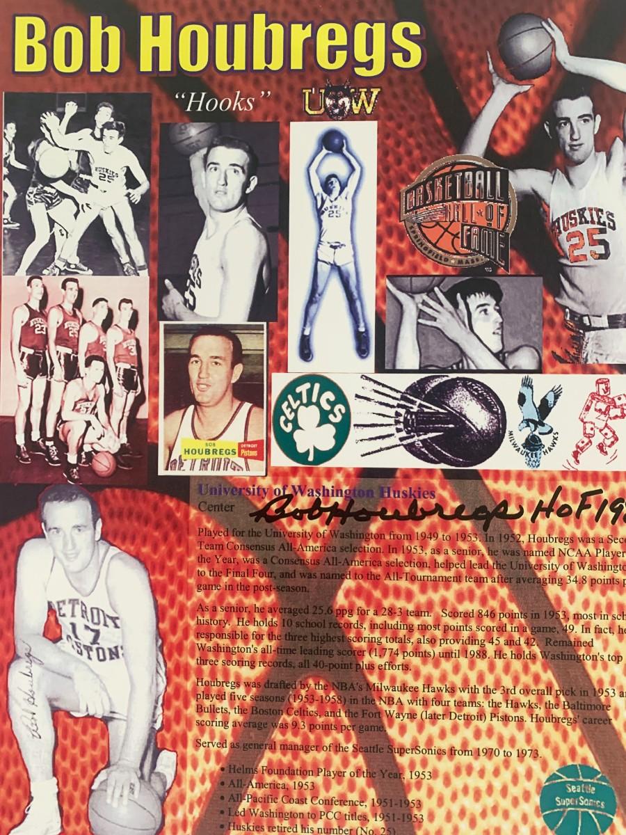 Boston Celtics Bob "Hooks" Houbregs signed photo | EstateSales.org