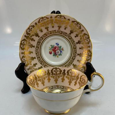Vintage Aynsley England Bone China Gold Gilt Soft Peach Floral Center ...