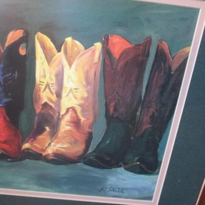 Framed Artwork Cowboy Boots | EstateSales.org