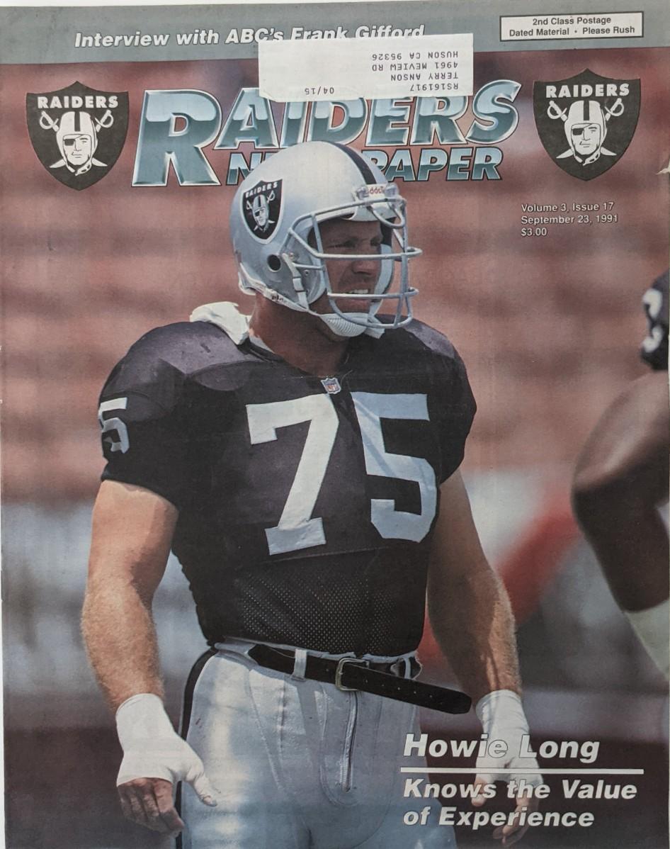 Howie Long Raiders Newspaper Vol. 3 Issue 17 September 1991 ...