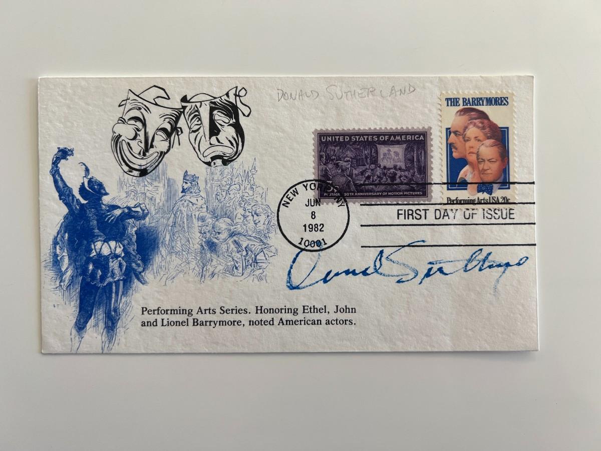 Donald Sutherland signed commemorative cover | EstateSales.org