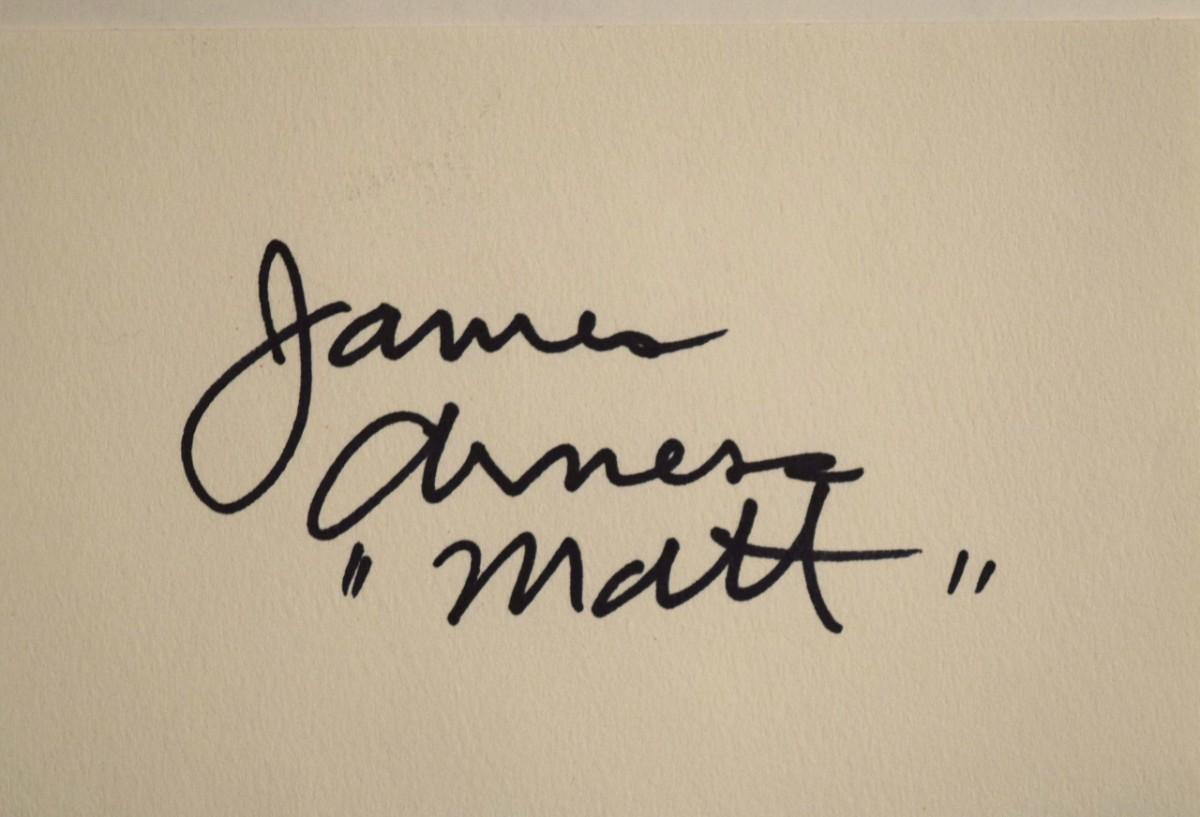 Gunsmoke James Arness signature slip | EstateSales.org
