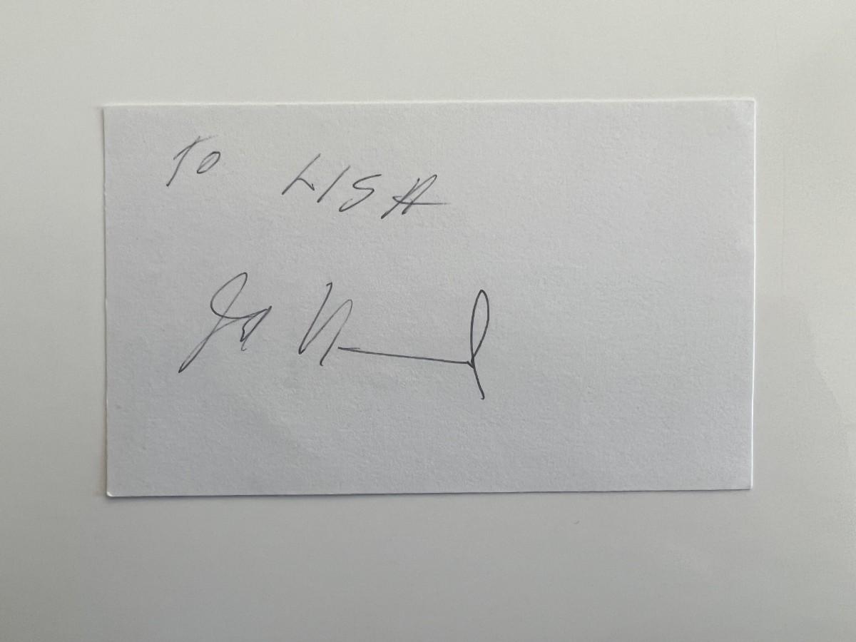Horse trainer John A. Nerud original signature | EstateSales.org