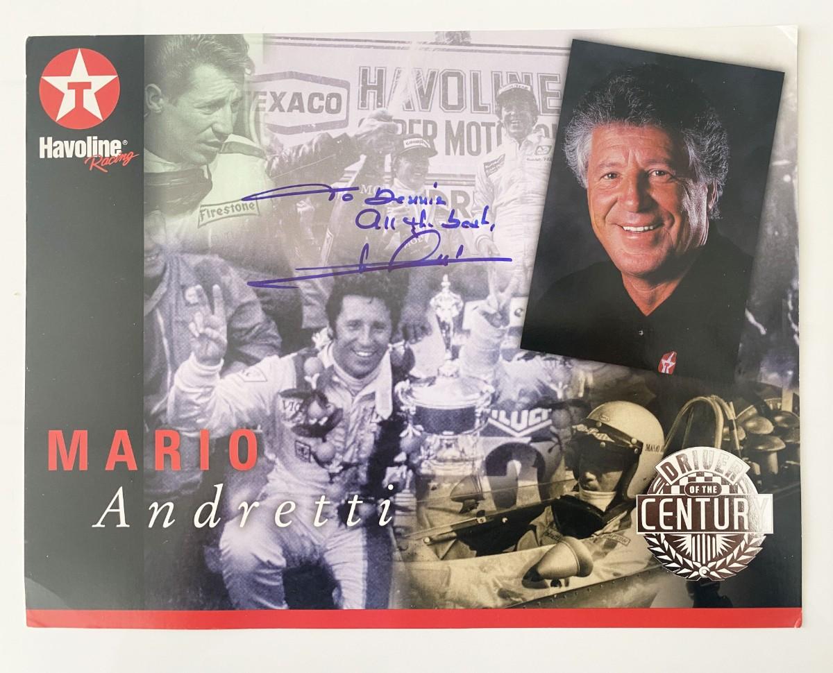 Mario Andretti signed postcard | EstateSales.org