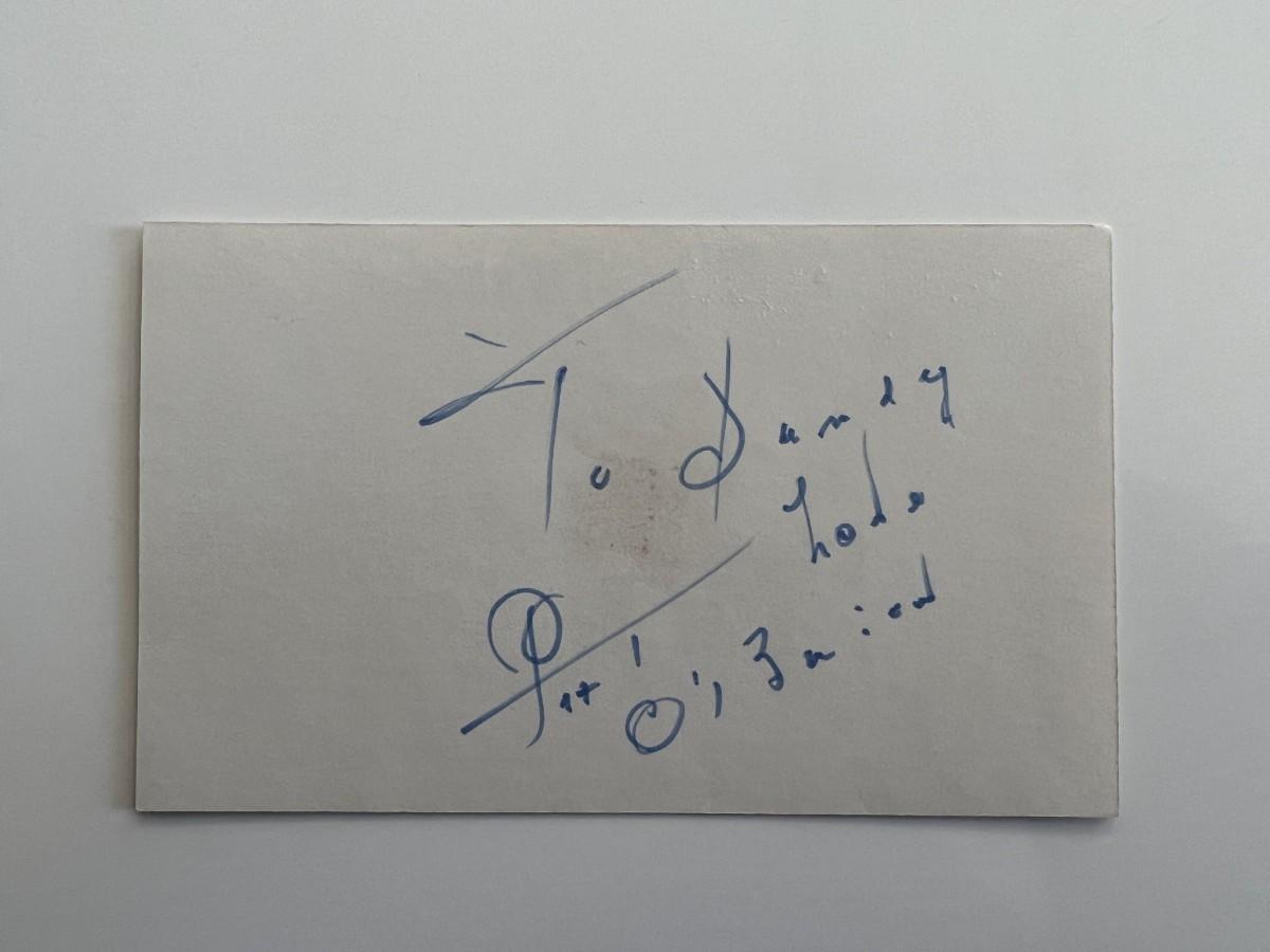 Pat O'Brien original signature | EstateSales.org