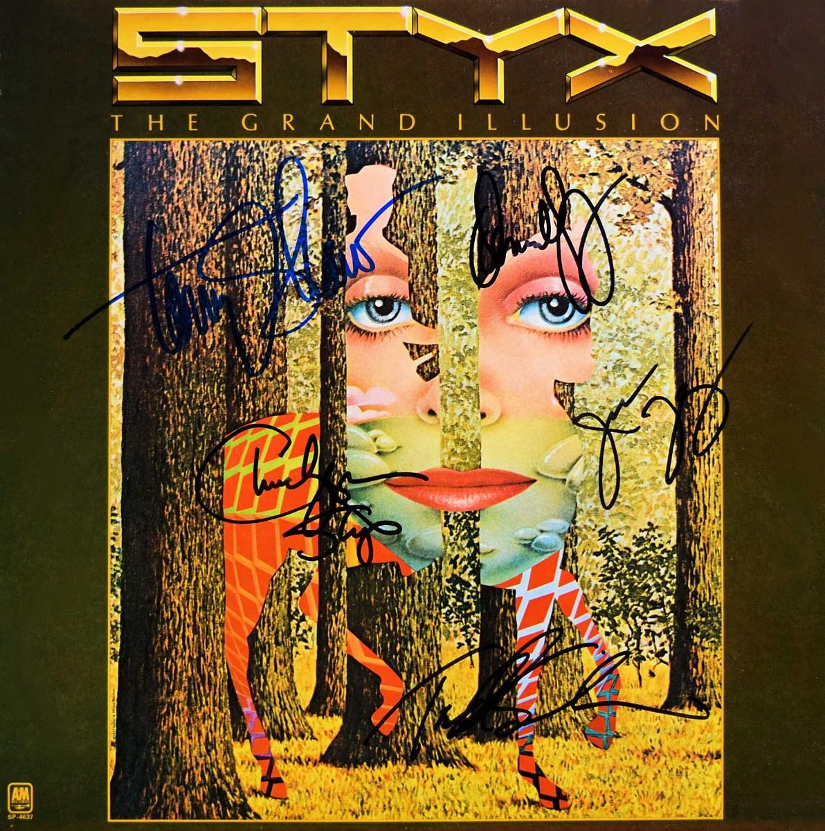 Styx signed The Grand Illusion album | EstateSales.org