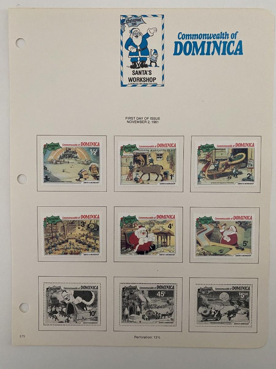 Walt Disney Santa's Workshop, Christmas 1981 Stamp Sheet. Commonwealth ...