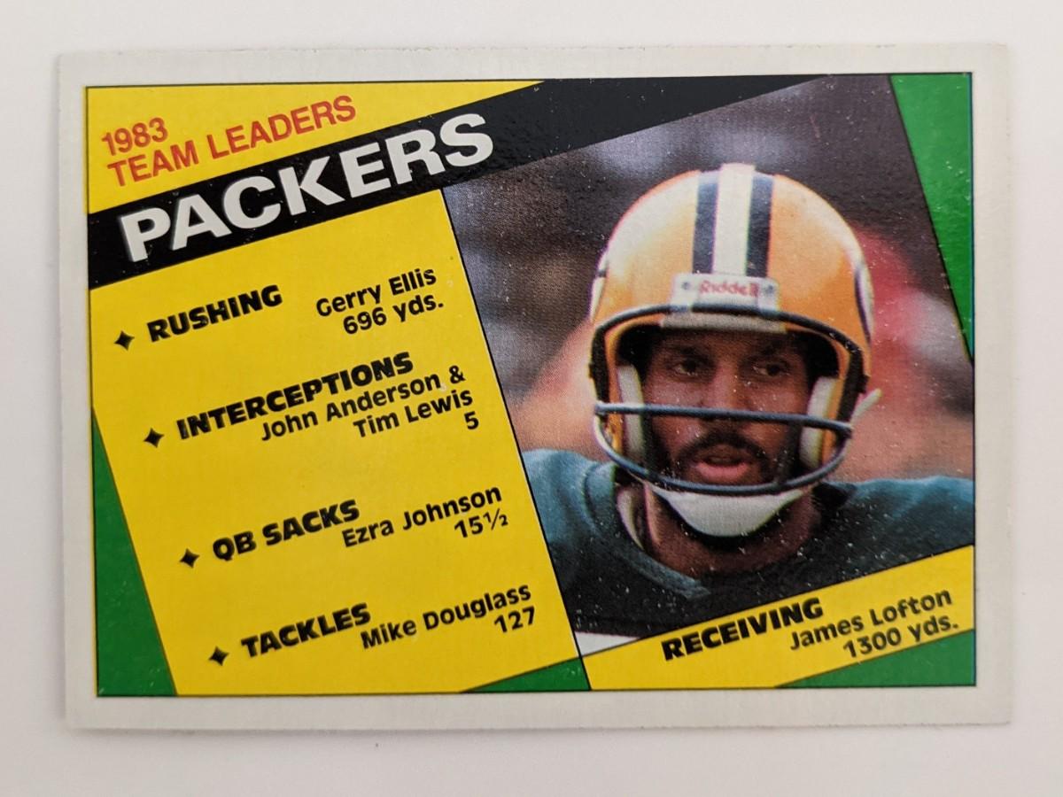 Green Bay Packers Football Trading Card - Topps 1983 Team Leaders #263 ...