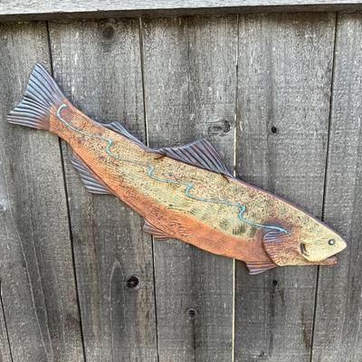 CLAY WALL HUNG TROUT 22" LONG | EstateSales.org