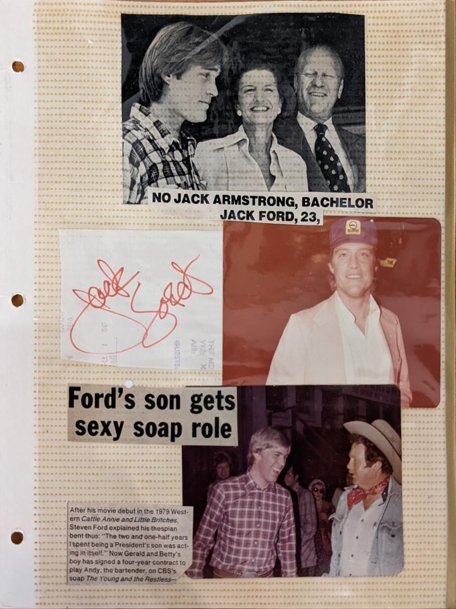 Jack Ford Photo Album Page with signature cut | EstateSales.org