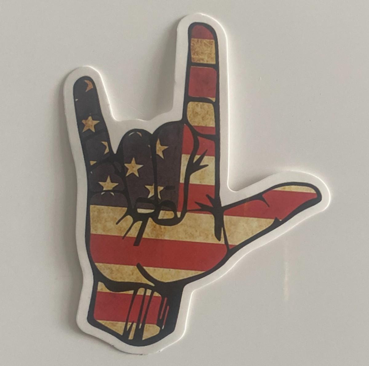 America Flag Rock On sticker | EstateSales.org