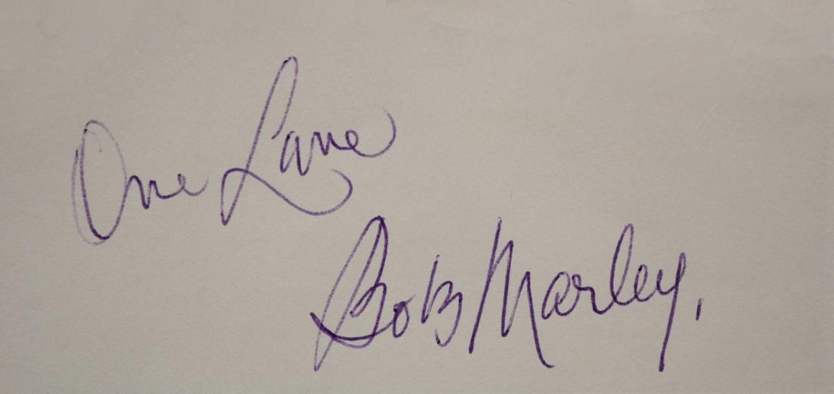 Bob Marley signature slip | EstateSales.org