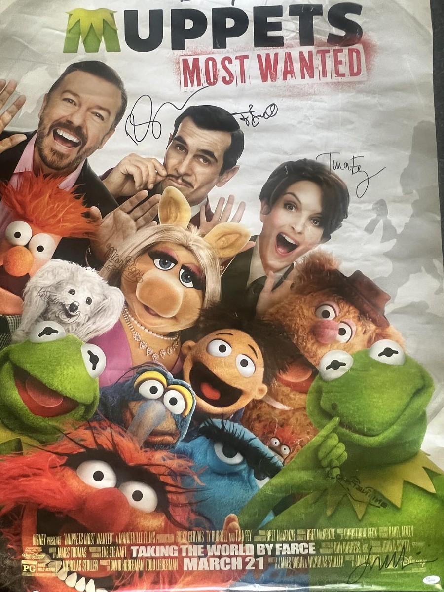 The Muppets Most Wanted cast signed poster JSA authenticated ...