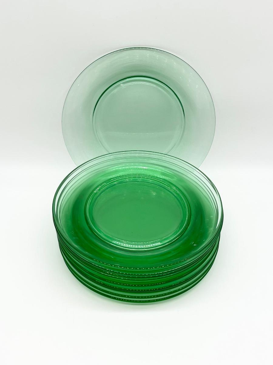 Depression Green Salad Plates ~ Set Of Ten 10